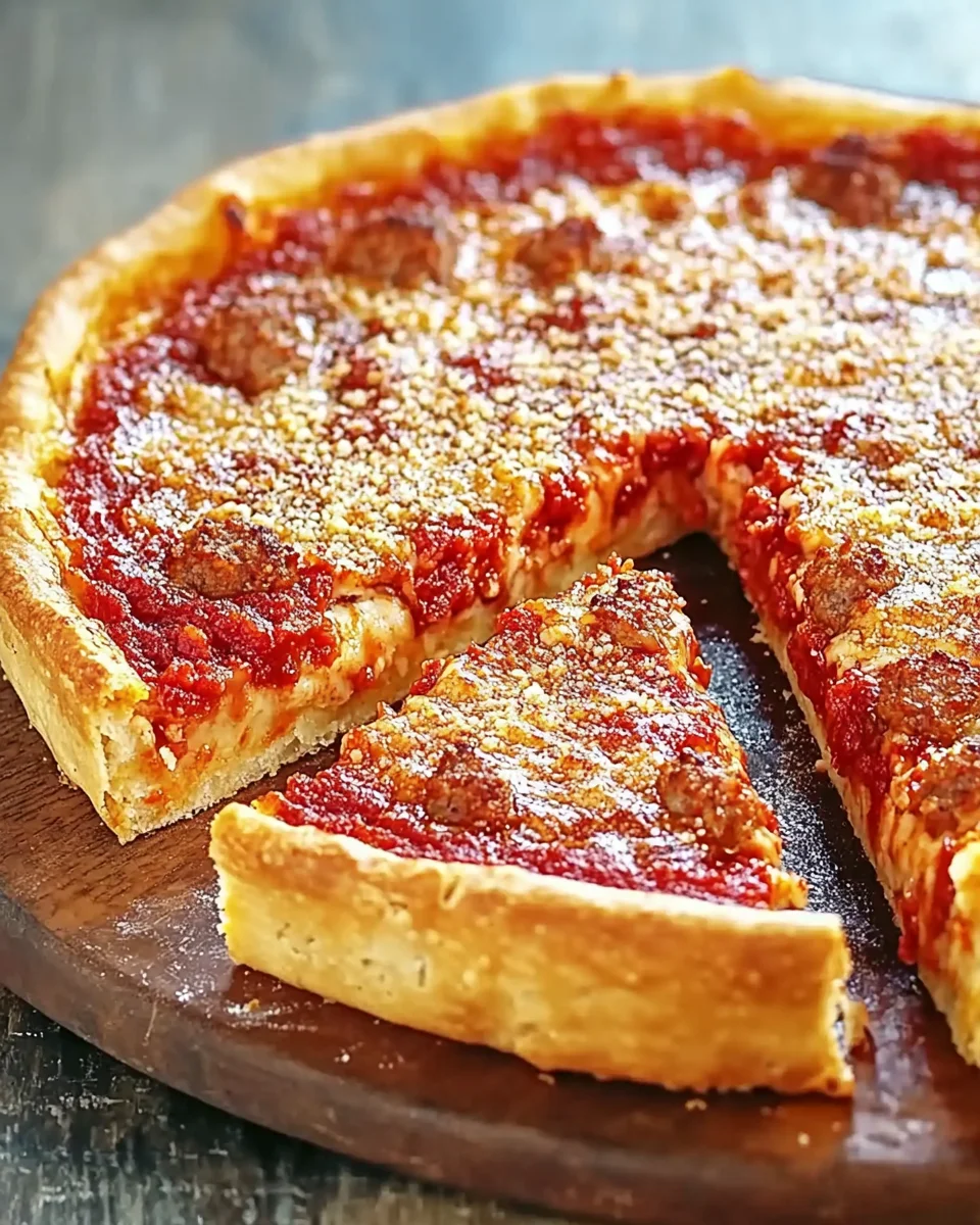 Chicago-Style Deep Dish Pizza with Italian Sausage